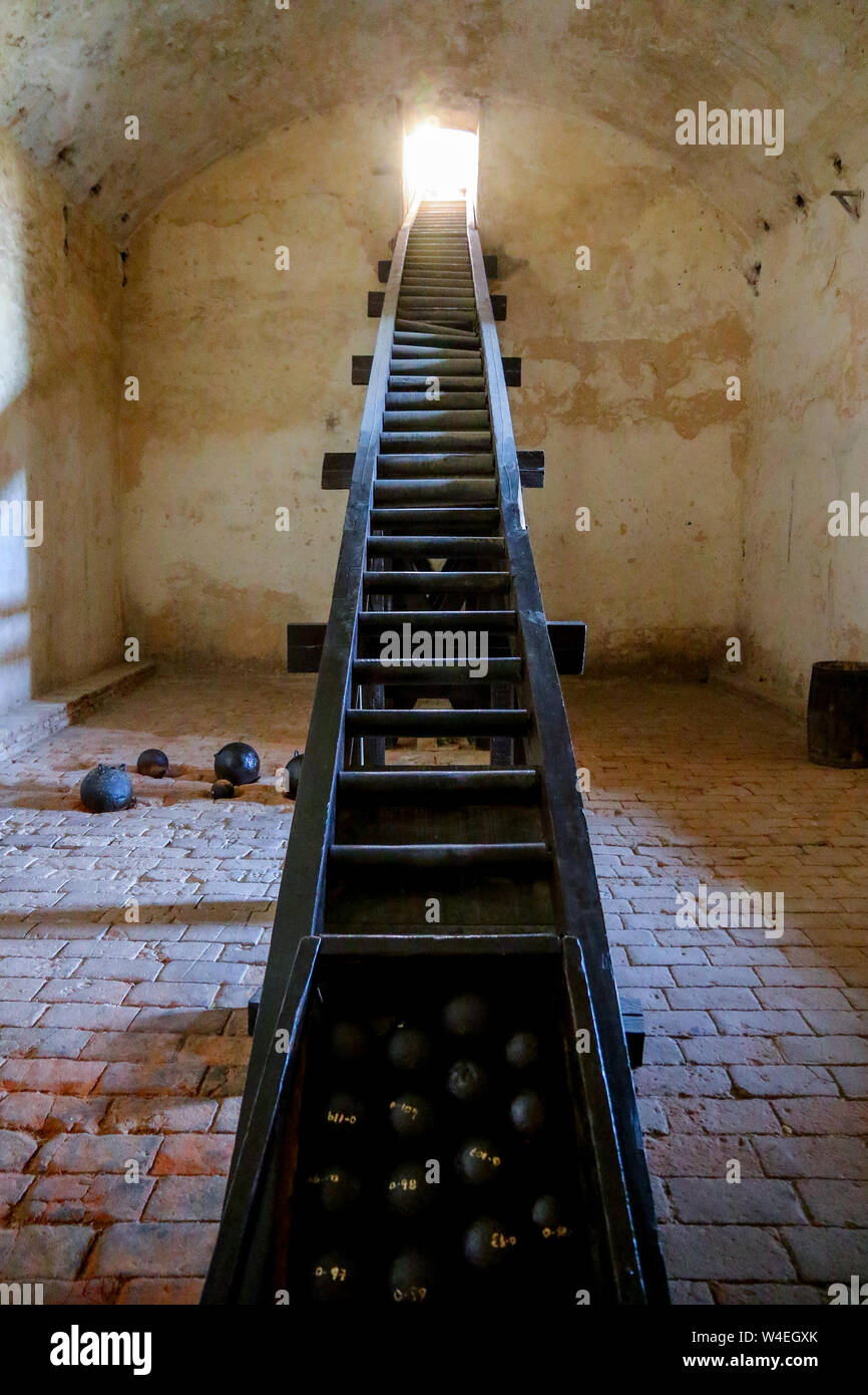 Interior of the Castillo de San Pedro de la Roca, aka Castillo del ...