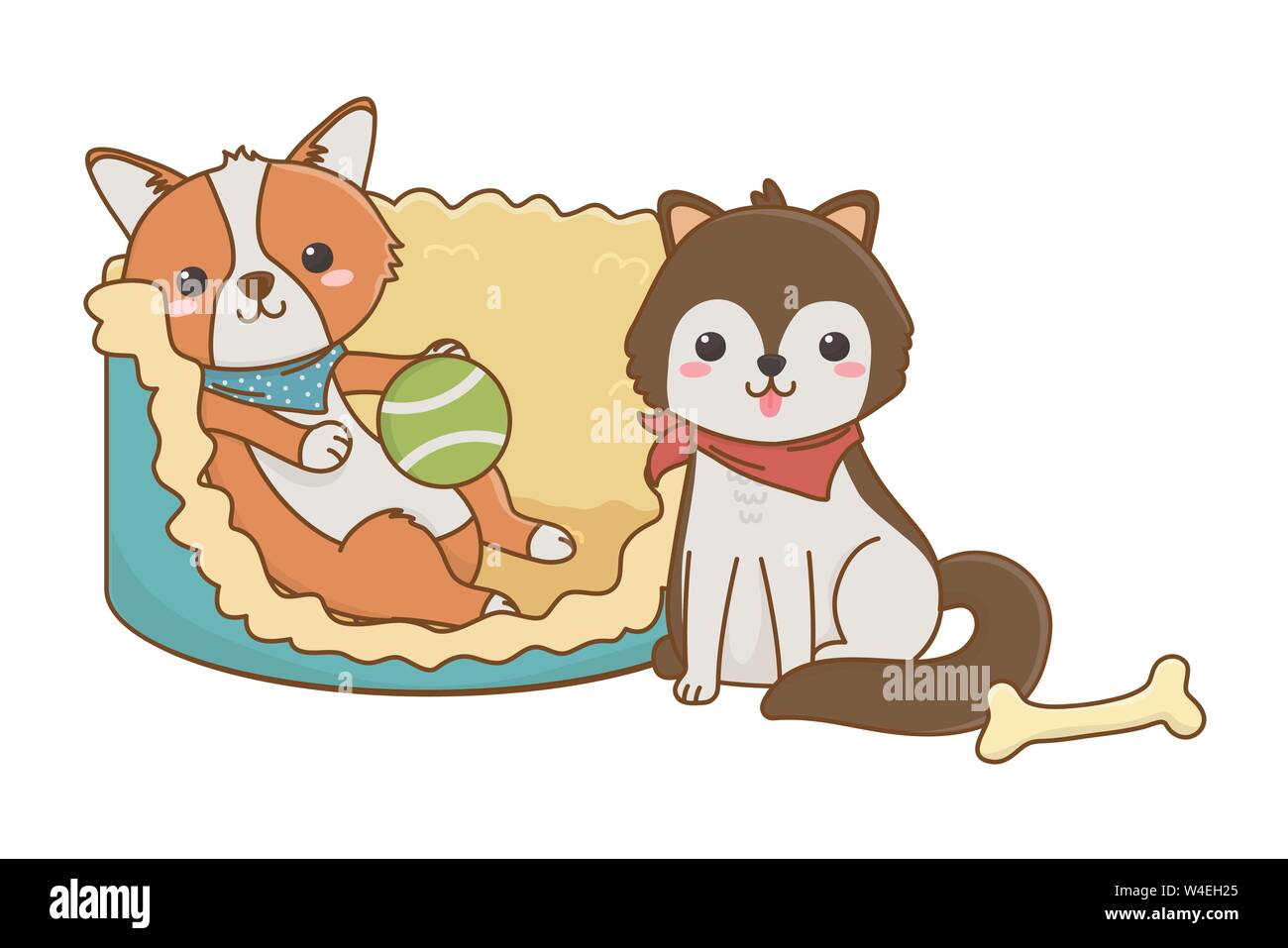 Dogs cartoons design, Mascot pet animal nature cute and puppy theme ...