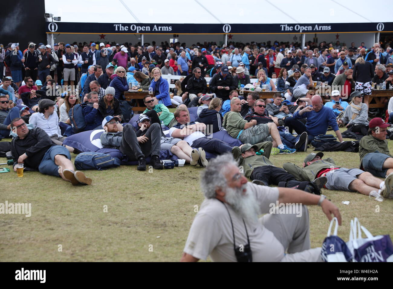Spectators during the third round of the 148th British Open ...