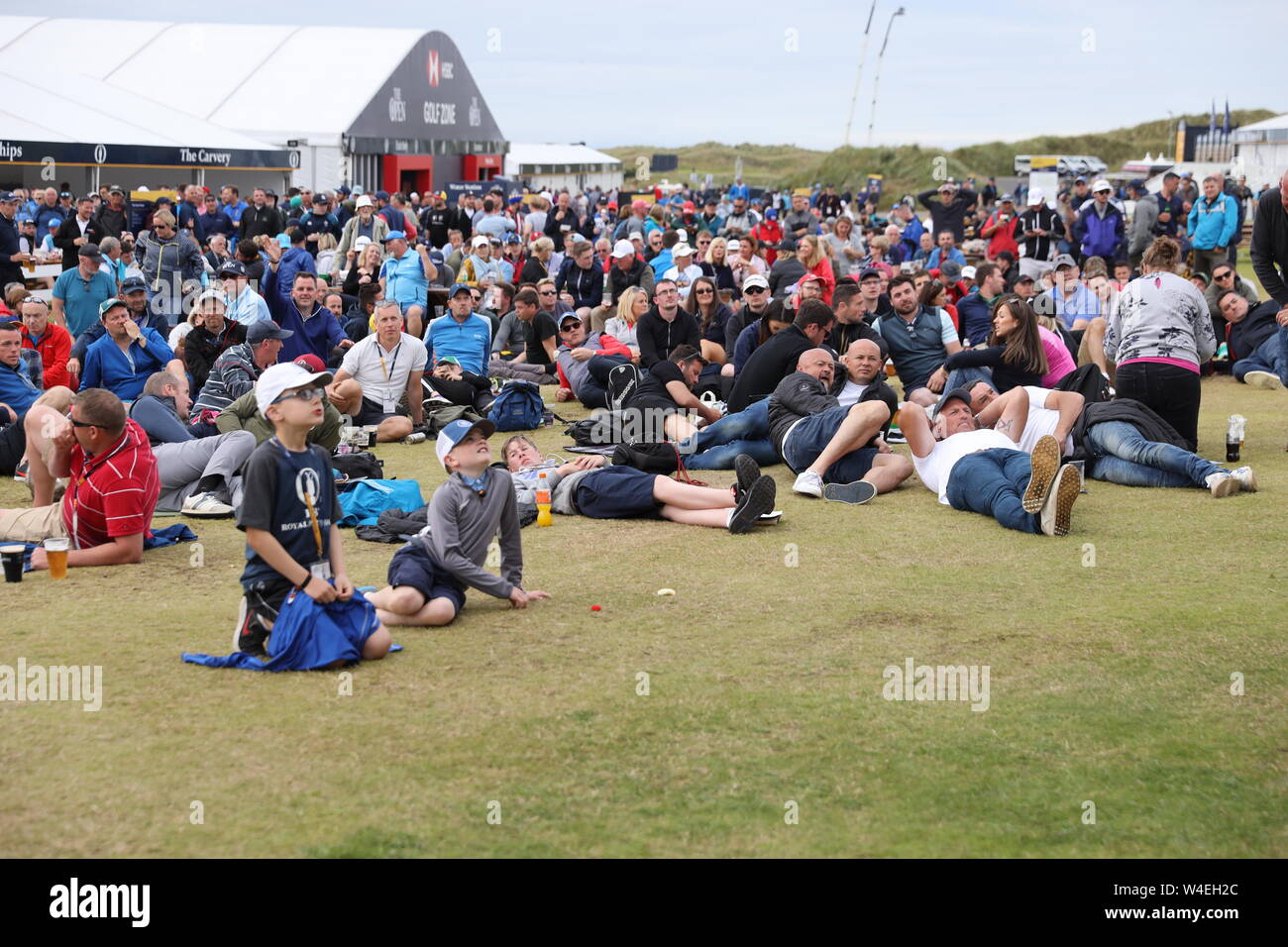 Spectators during the third round of the 148th British Open ...