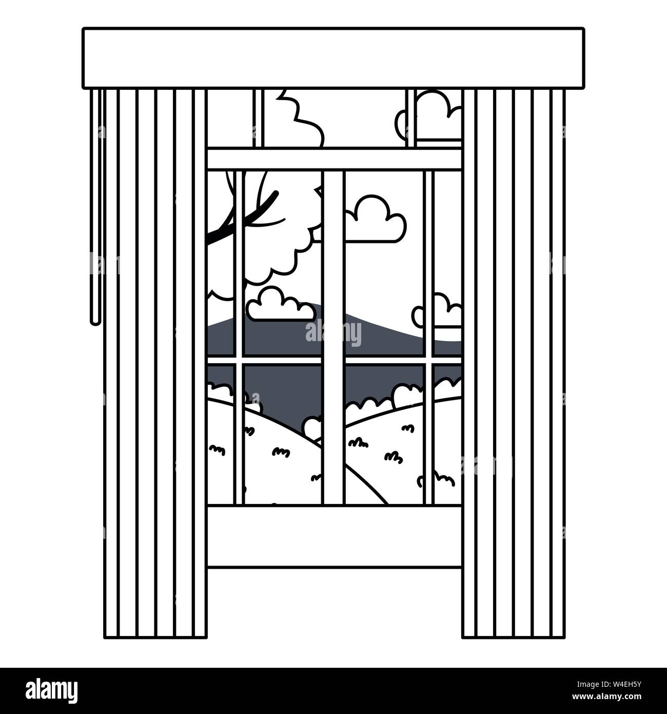 Landscape inside window design, Interior home house view room modern ...