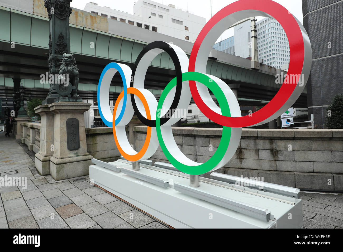 JULY 23, 2019, Tokyo, Japan: An Olympic Monument is seen at the ...