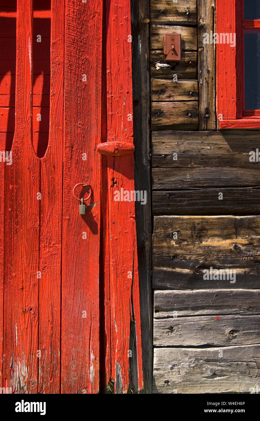 Abstract Red Barn Door Stock Photo - Alamy