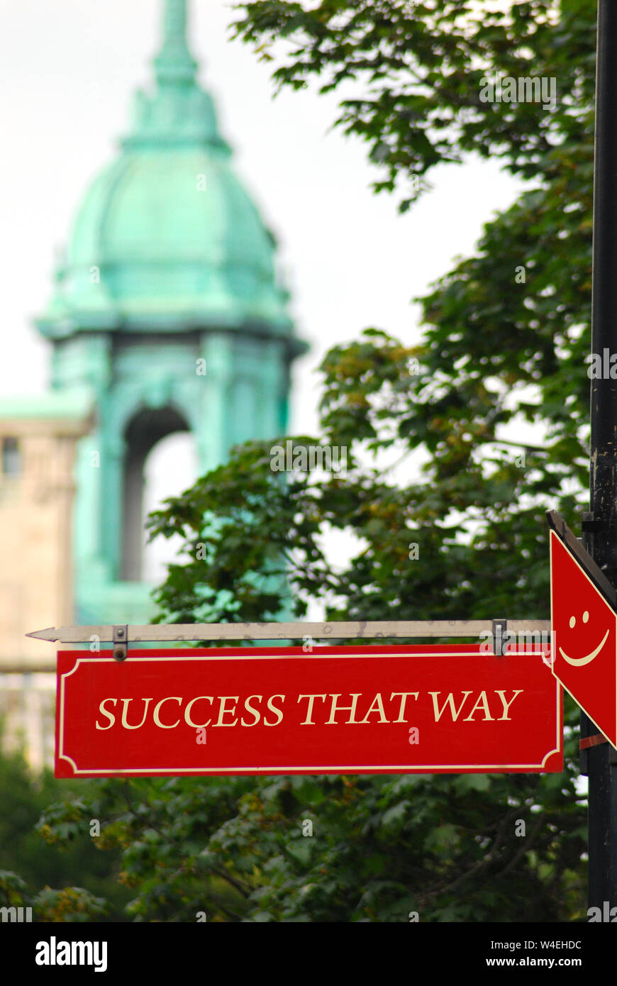 Red Street Sign Showing Success Stock Photo - Alamy