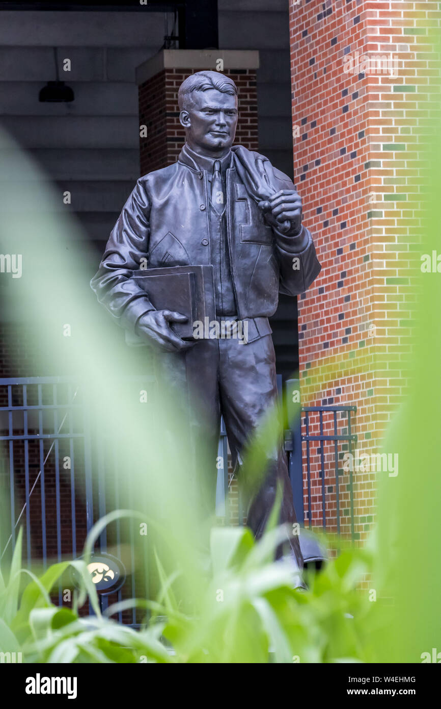 Iowa City, Iowa, USA. 21st July, 2019. Statue of Nile Clarke Kinnick Jr ...
