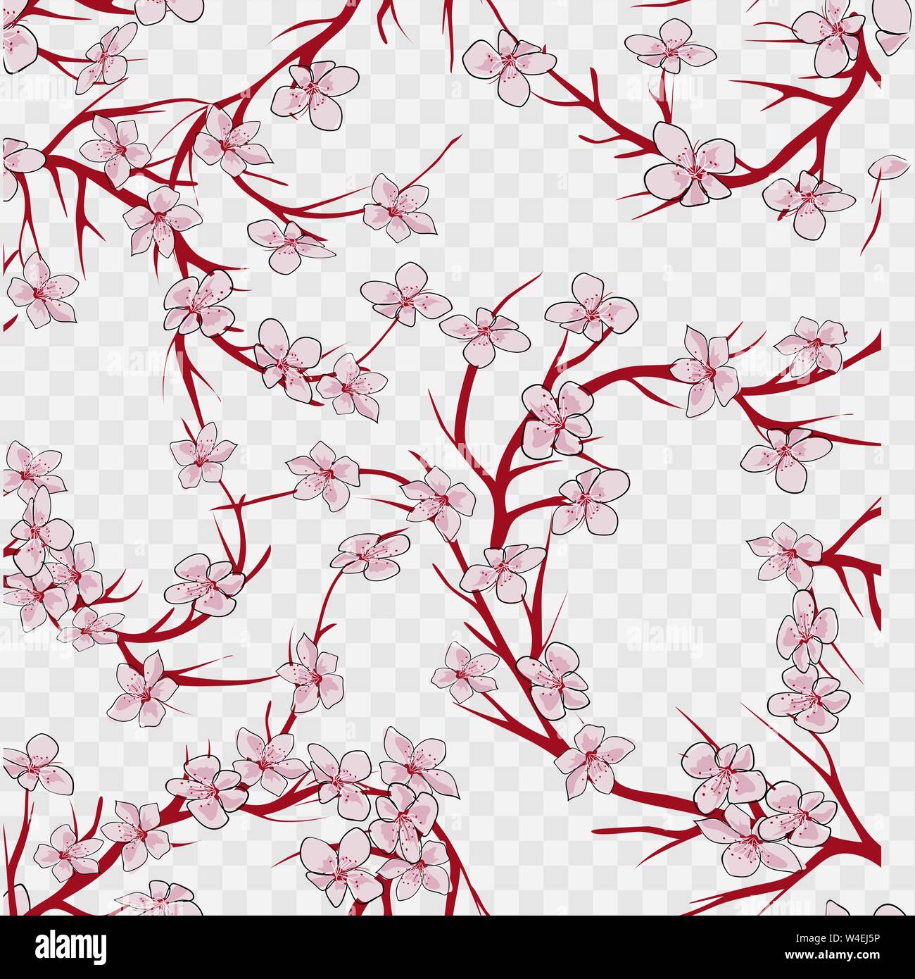 Seamless sakura branch vector illustration eps 10 Stock Vector Image ...
