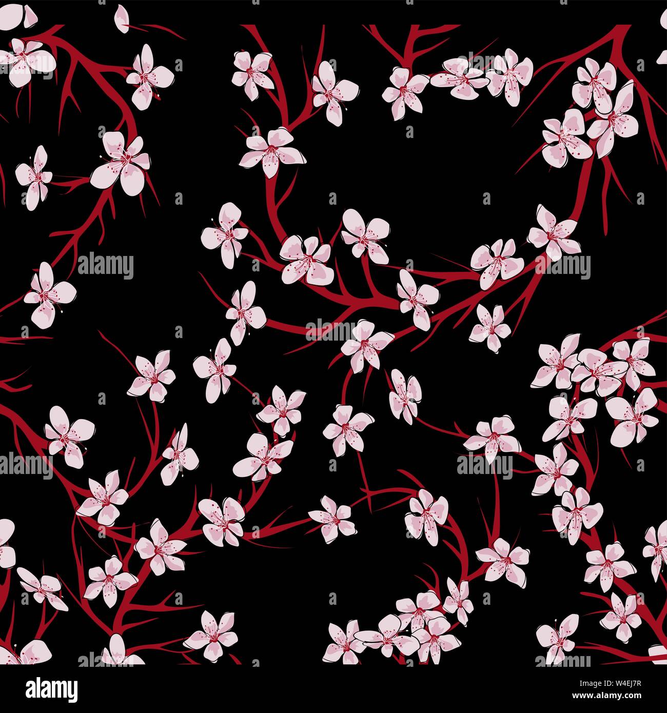 Seamless sakura branch vector illustration eps 10 Stock Vector Image ...