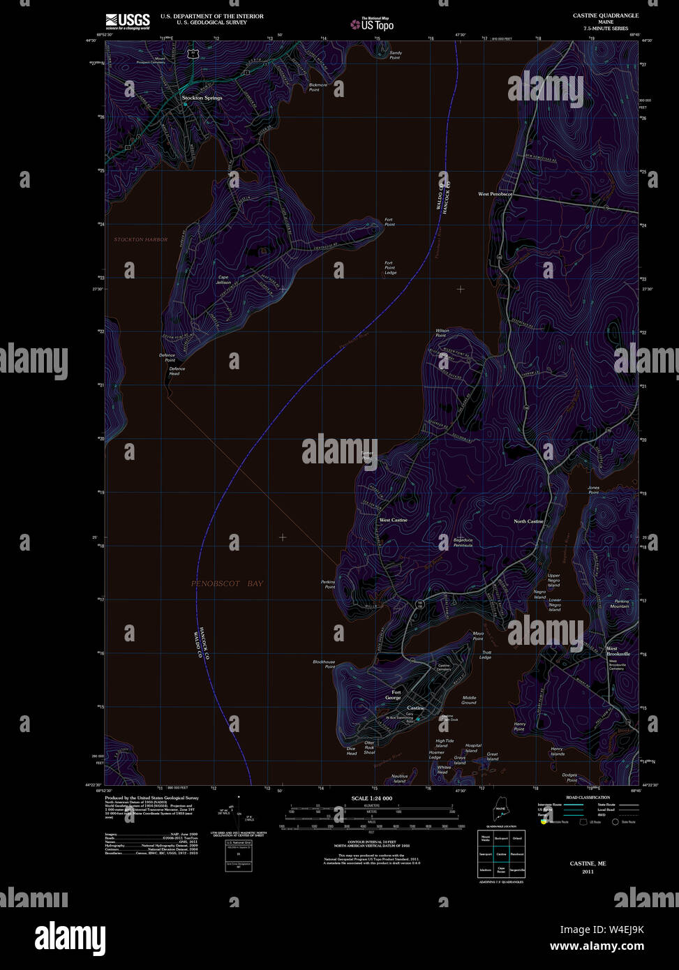 Maine USGS Historical Map Castine 20110909 TM Inversion Restoration ...