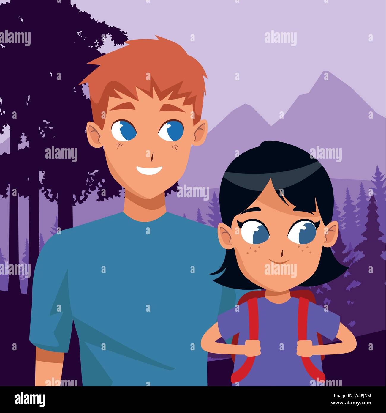 Family single parent with children cartoon Stock Vector Image & Art - Alamy