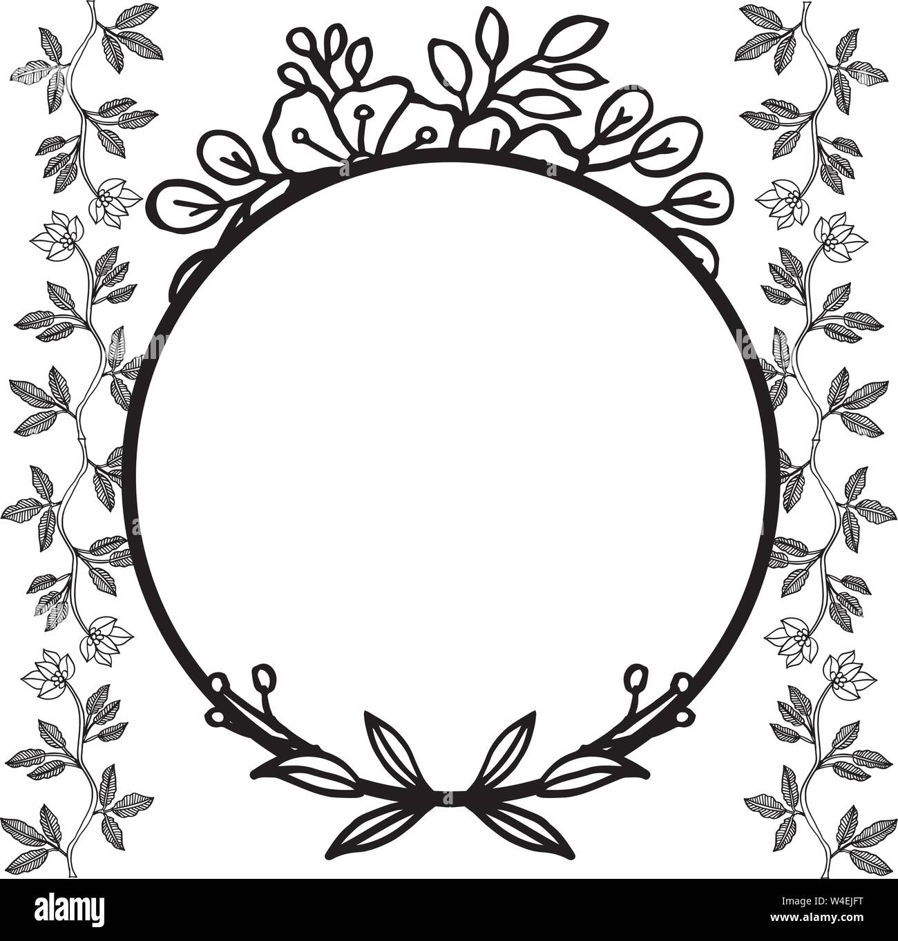 Design element with pattern of flower frame. Vector illustration Stock ...