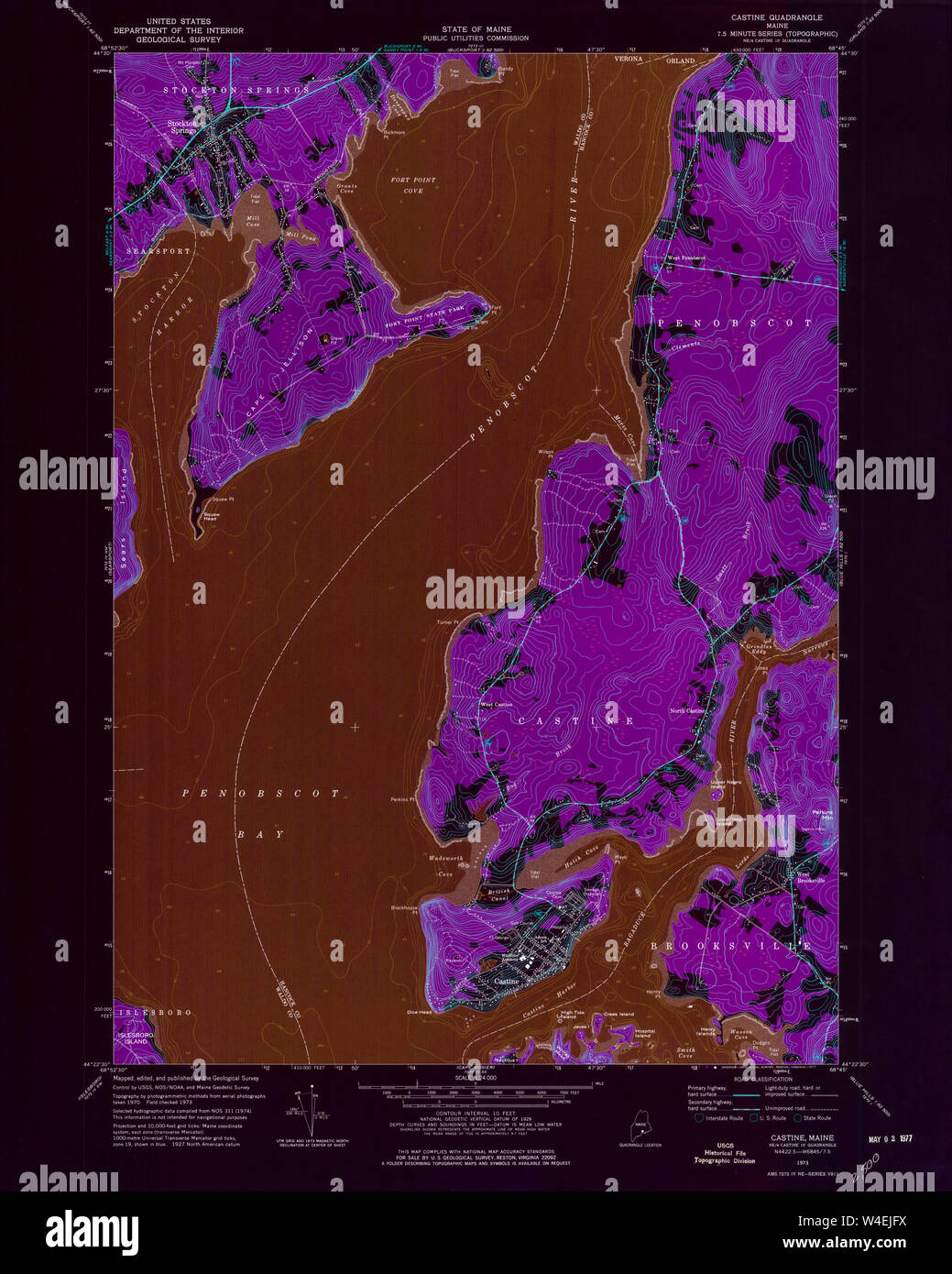 Maine USGS Historical Map Castine 806598 1973 24000 Inversion ...