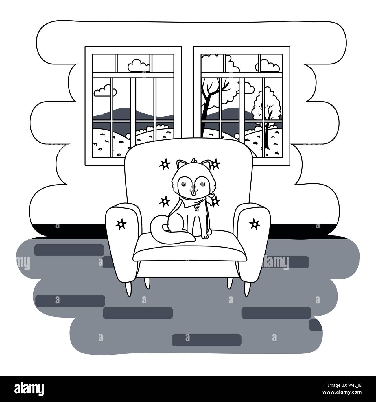 Dog cartoon design, Mascot pet animal nature cute and puppy theme ...