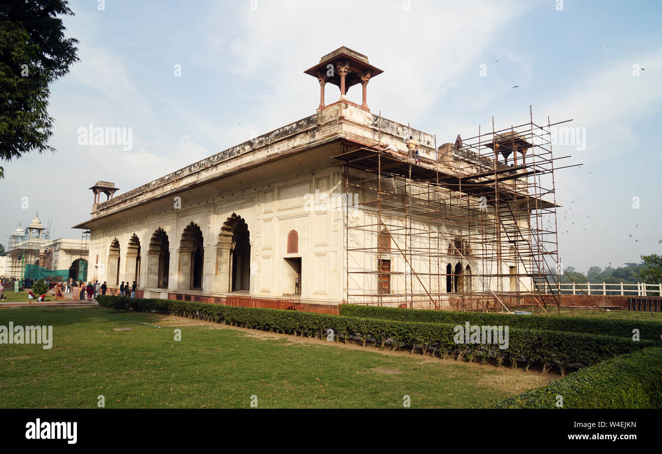 Rang Mahal under repair, Red Fort, Delhi, India Stock Photo - Alamy