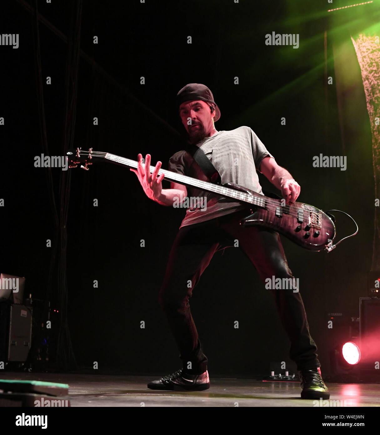 July 19, 2019 - Norfolk, Virginia, USA - ROBBIE MERRILL of Godsmack ...
