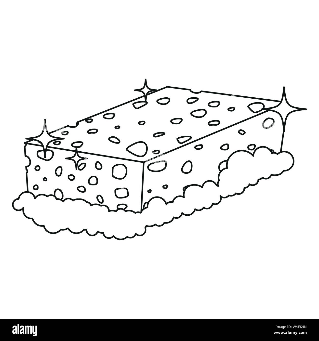 sponge bubbles cleaning supply on white background vector illustration ...