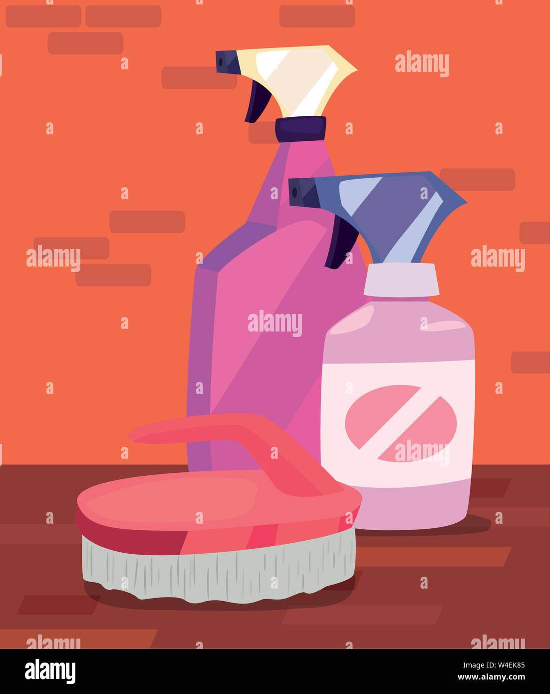 spray bush laundry cleaning products and supplies vector illustration ...