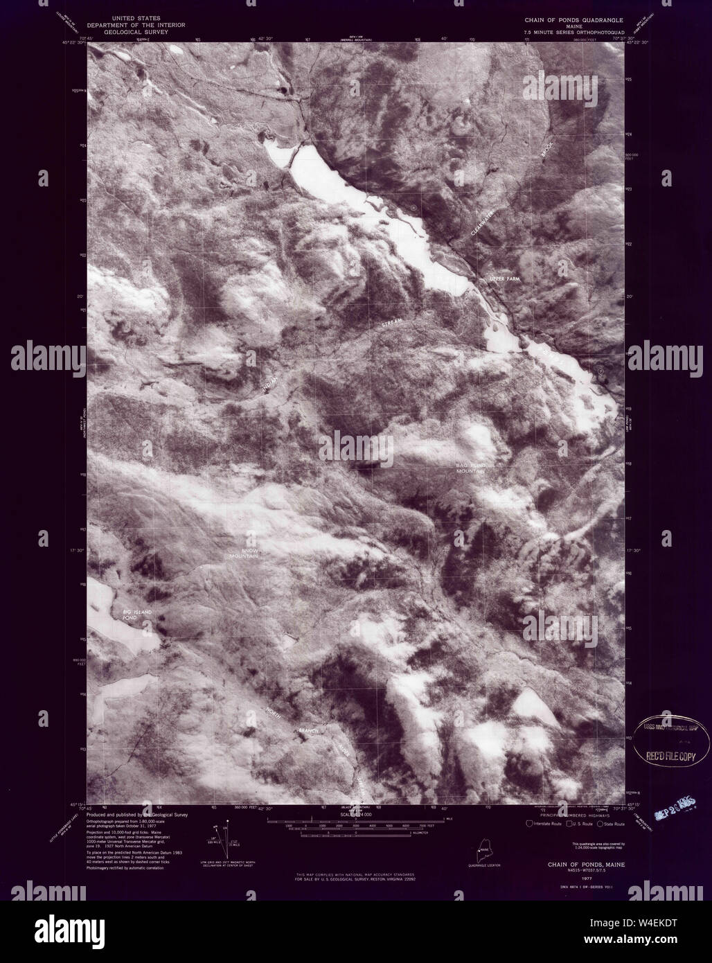Maine USGS Historical Map Chain Of Ponds 806603 1977 24000 Inversion ...