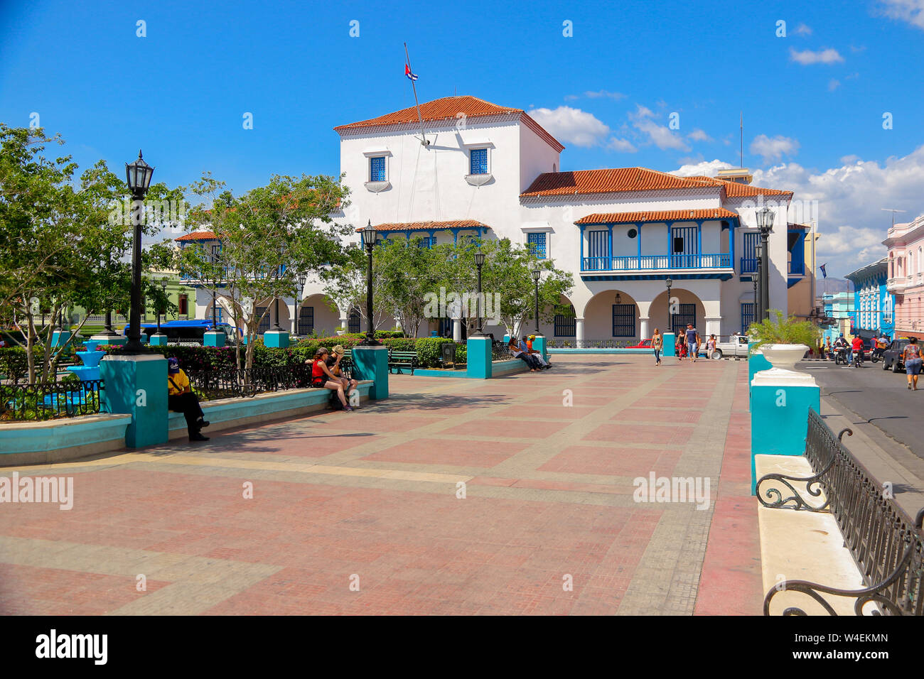 Parque Céspedes of Santiago de Cuba and its City Hall (Ayutamiento ...
