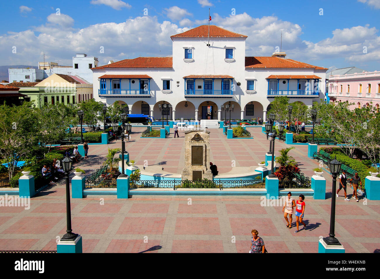 Parque Céspedes of Santiago de Cuba and its City Hall (Ayutamiento ...