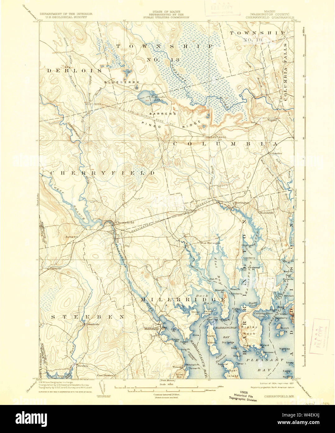 Map of cherryfield hi-res stock photography and images - Alamy