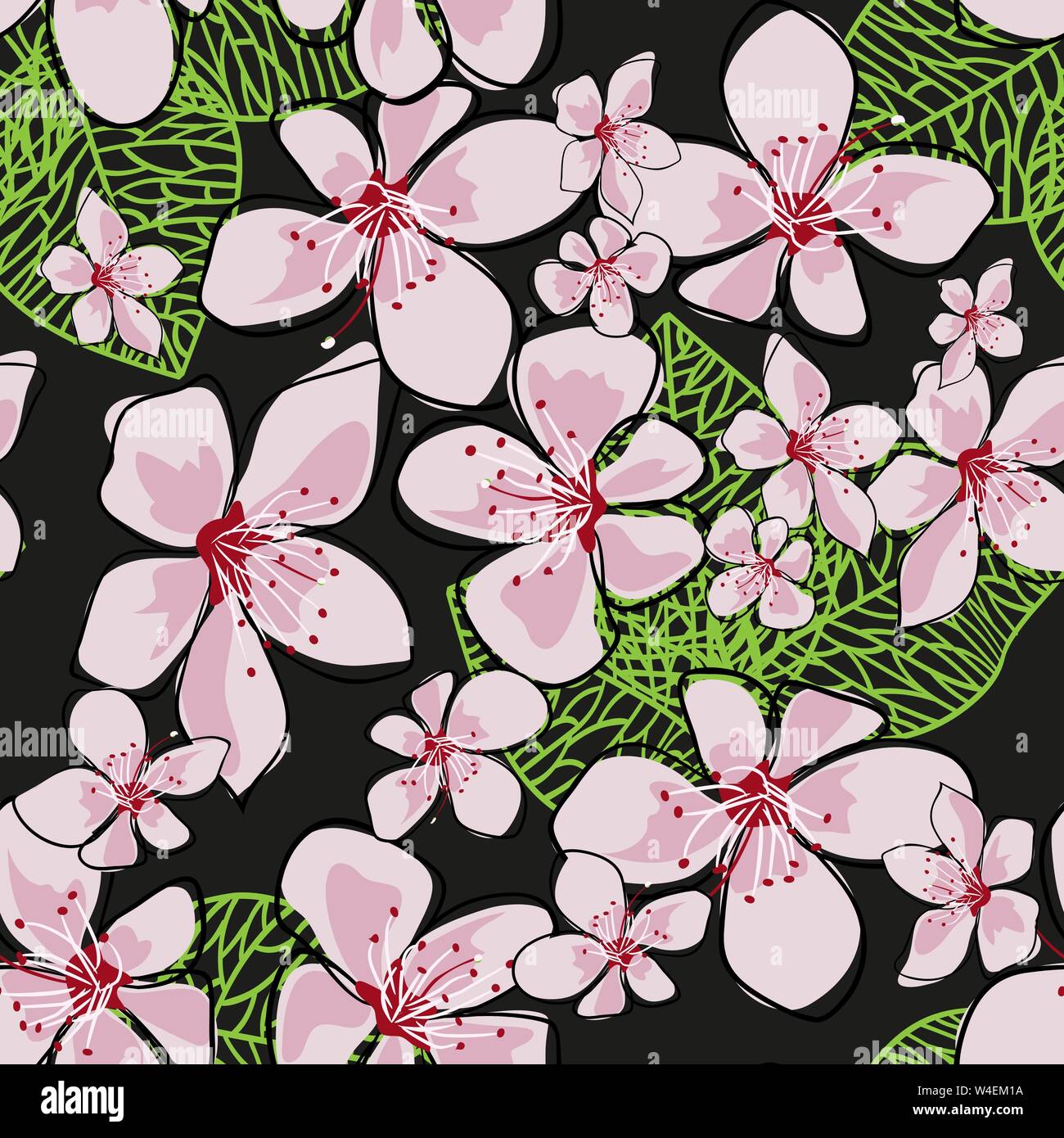 Seamless sakura branch vector illustration eps 10 Stock Vector Image ...