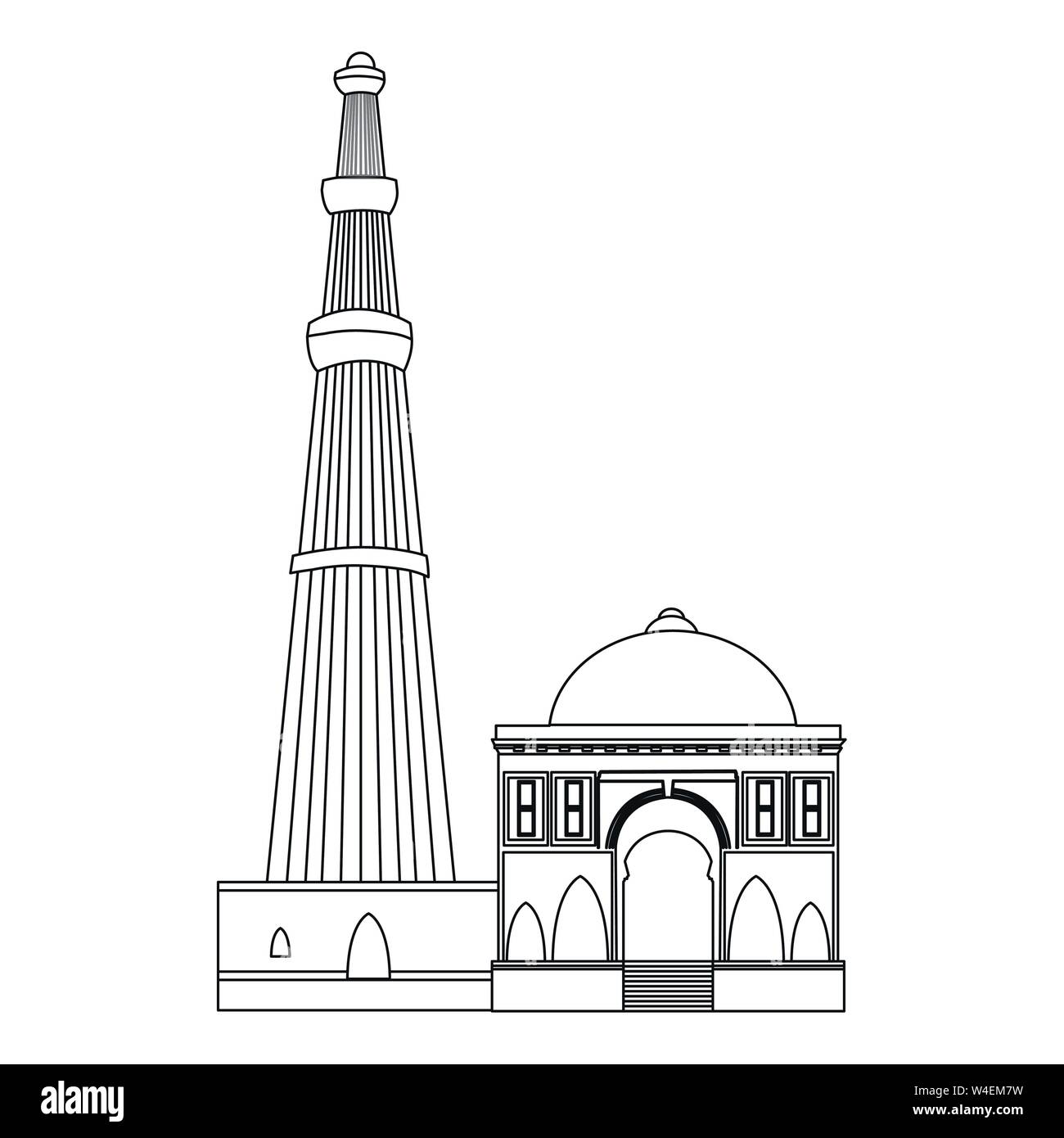 india independence day famous indian monument and landmark vector ...