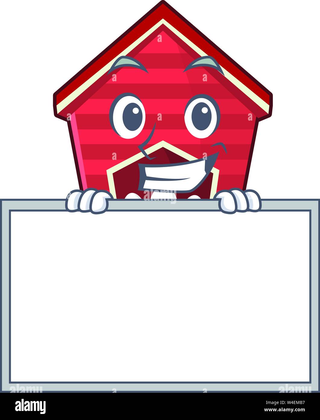 Grinning with board chicken coop isolated in the mascot vector ...