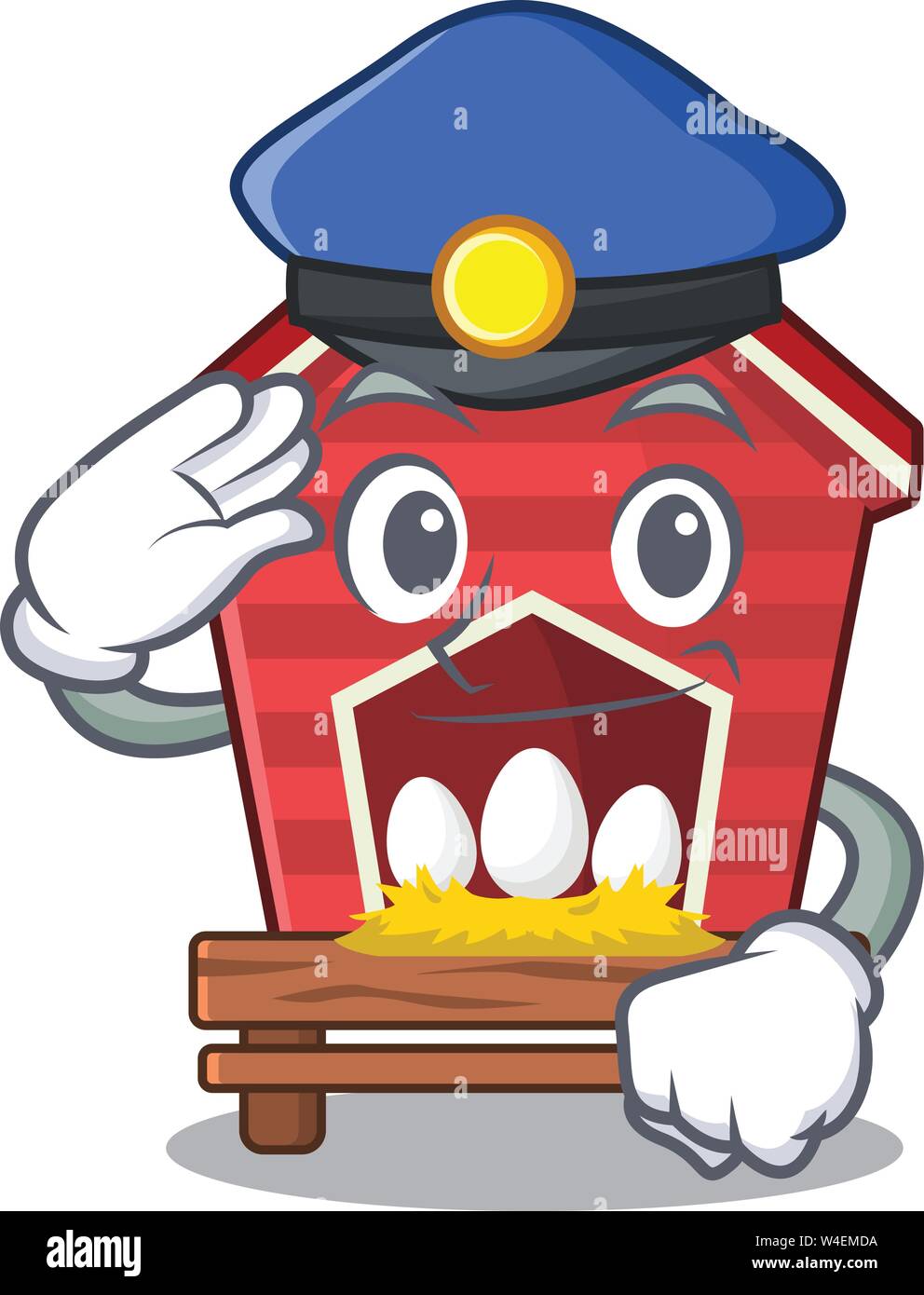 Police chicken coop isolated in the mascot vector illustration Stock ...