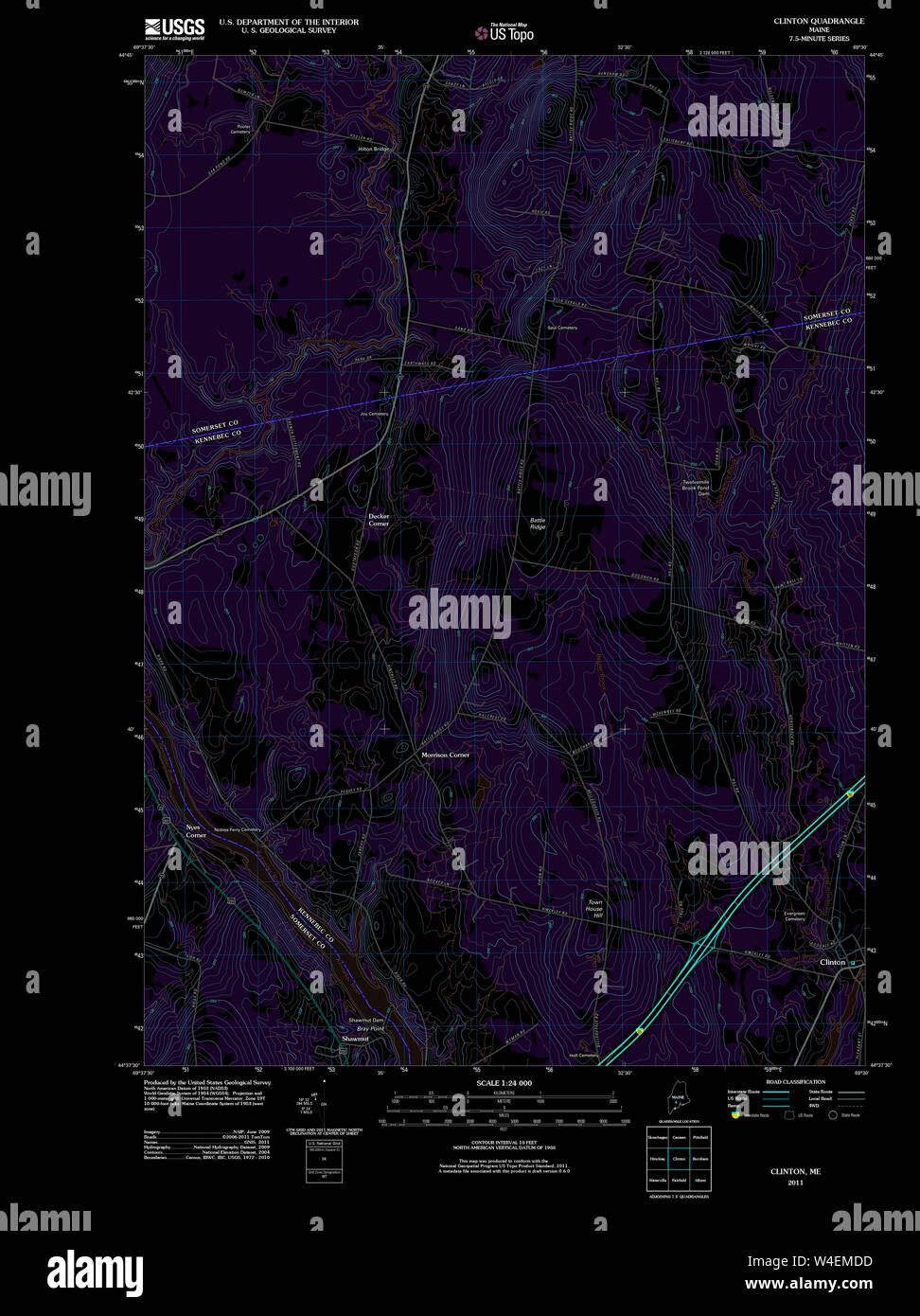 Maine USGS Historical Map Clinton 20110906 TM Inversion Restoration ...