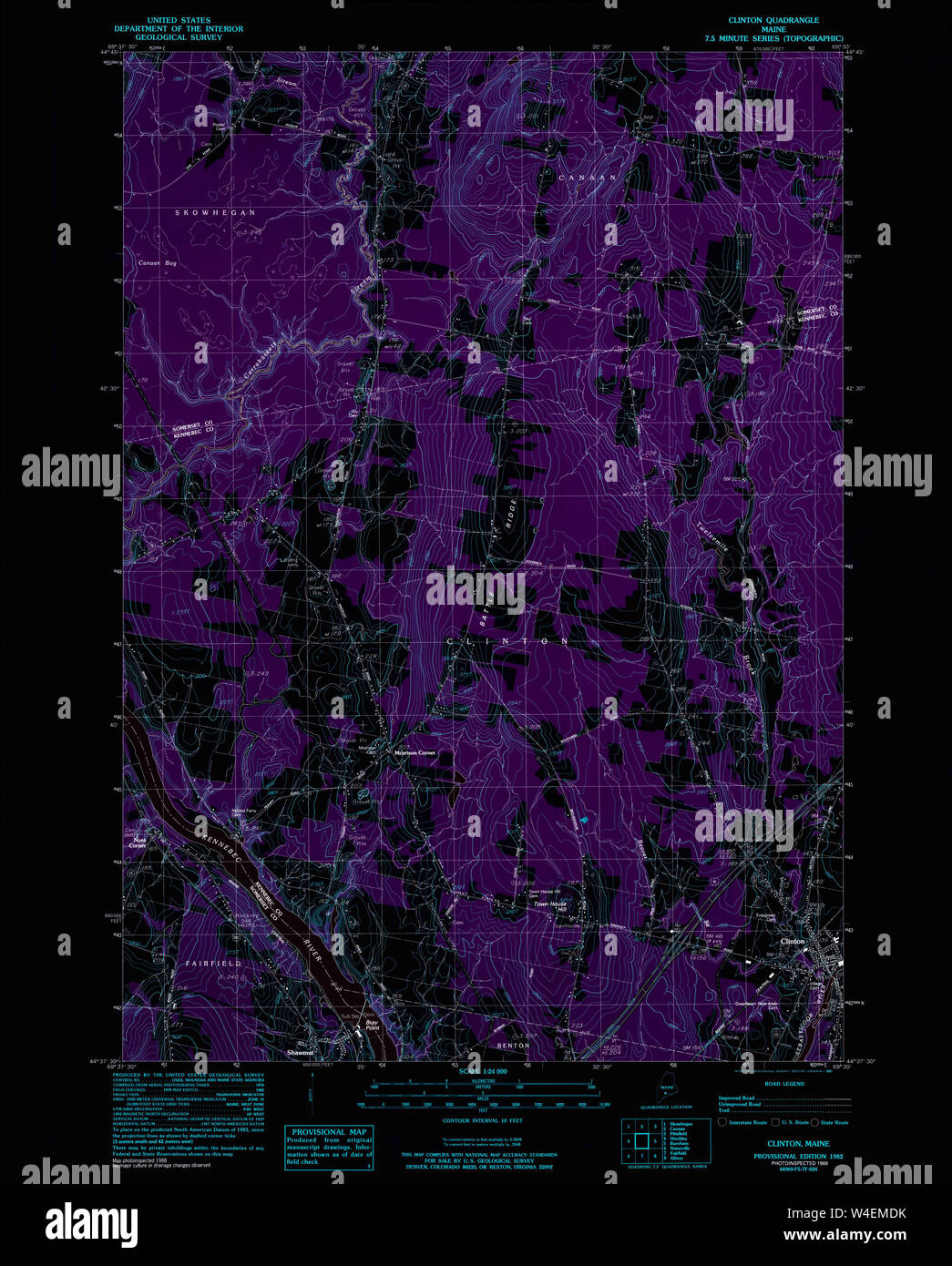 Maine USGS Historical Map Clinton 105035 1982 24000 Inversion ...