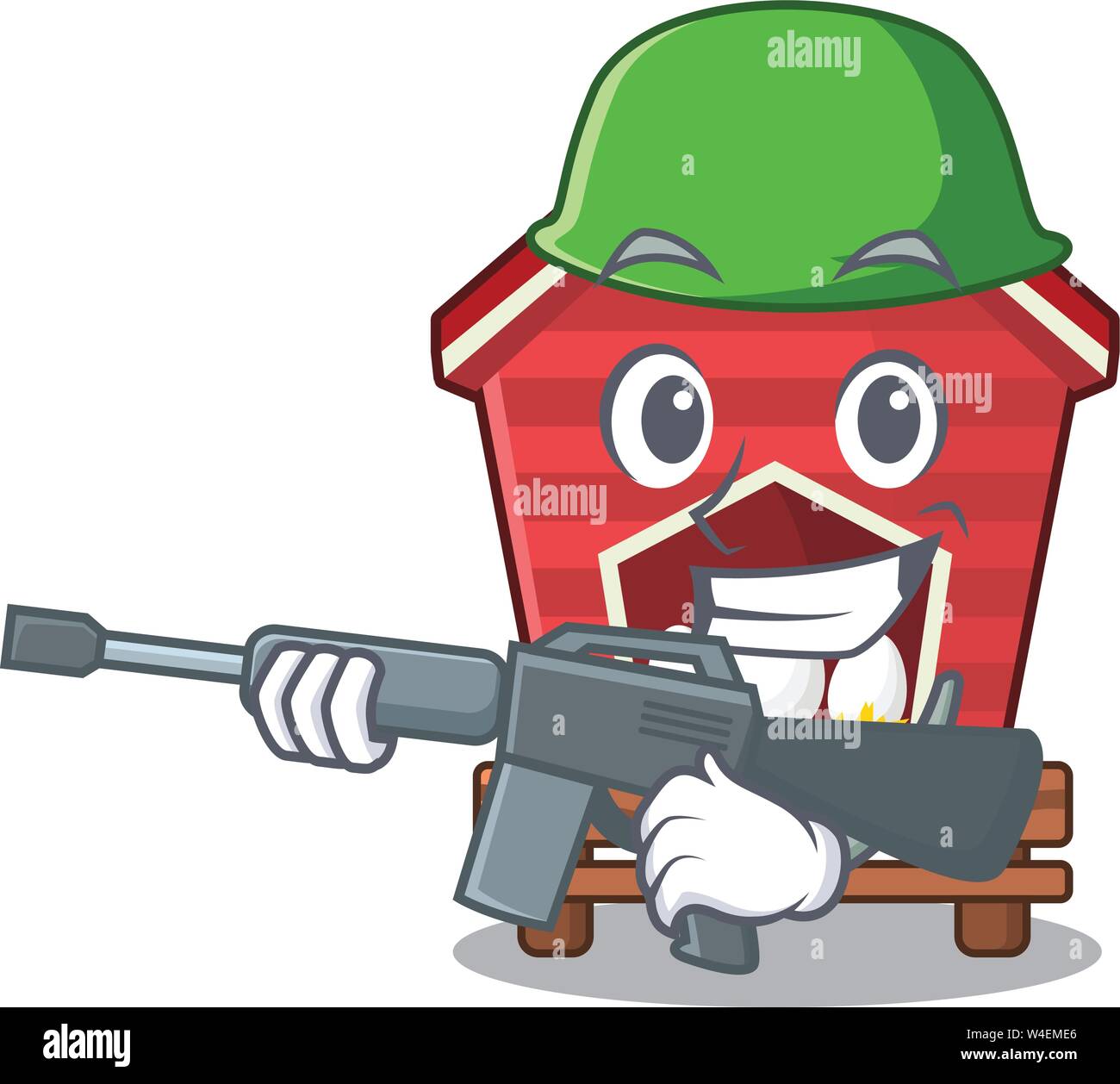 Army chicken coop isolated in the mascot vector illustration Stock ...