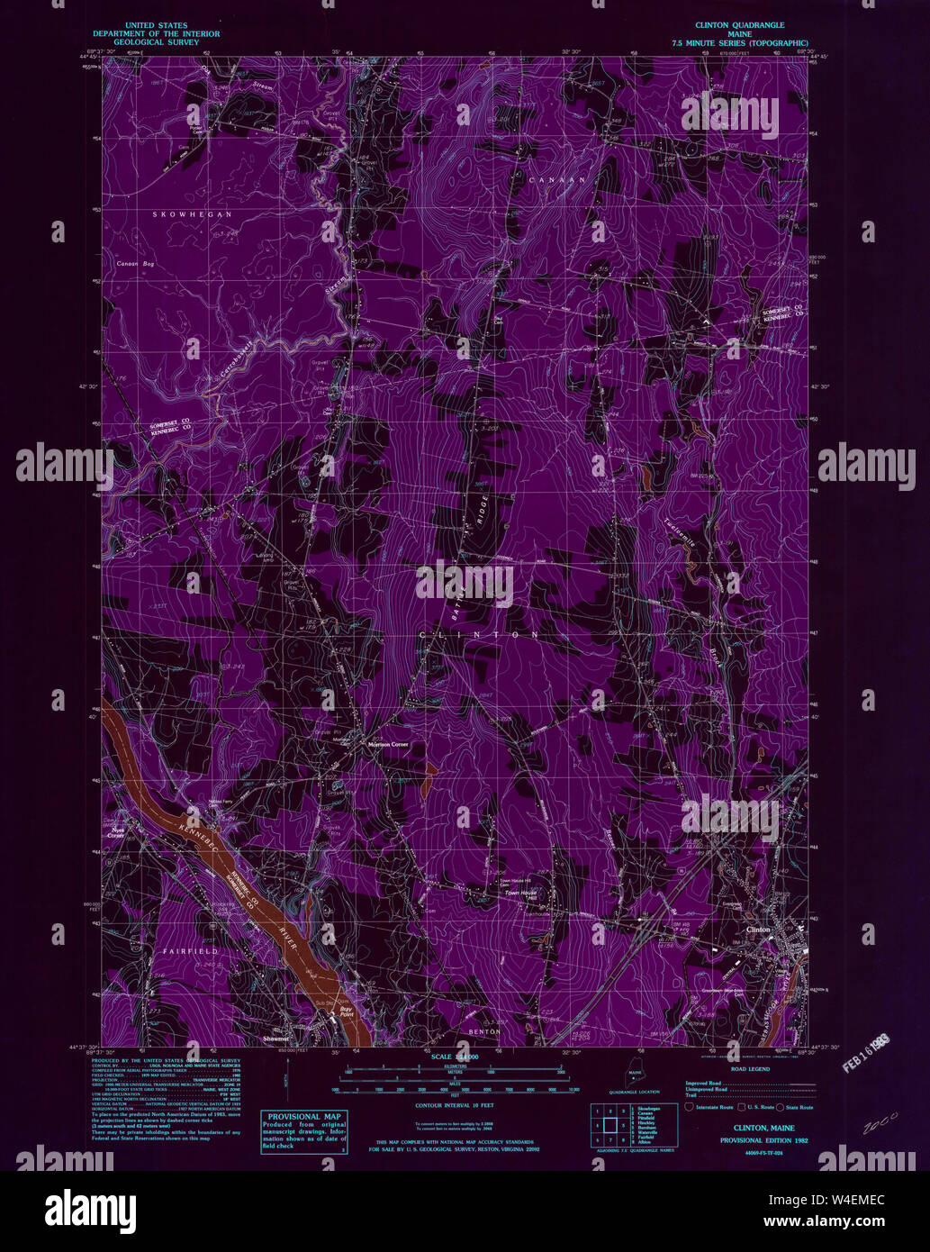 Maine USGS Historical Map Clinton 806612 1982 24000 Inversion ...