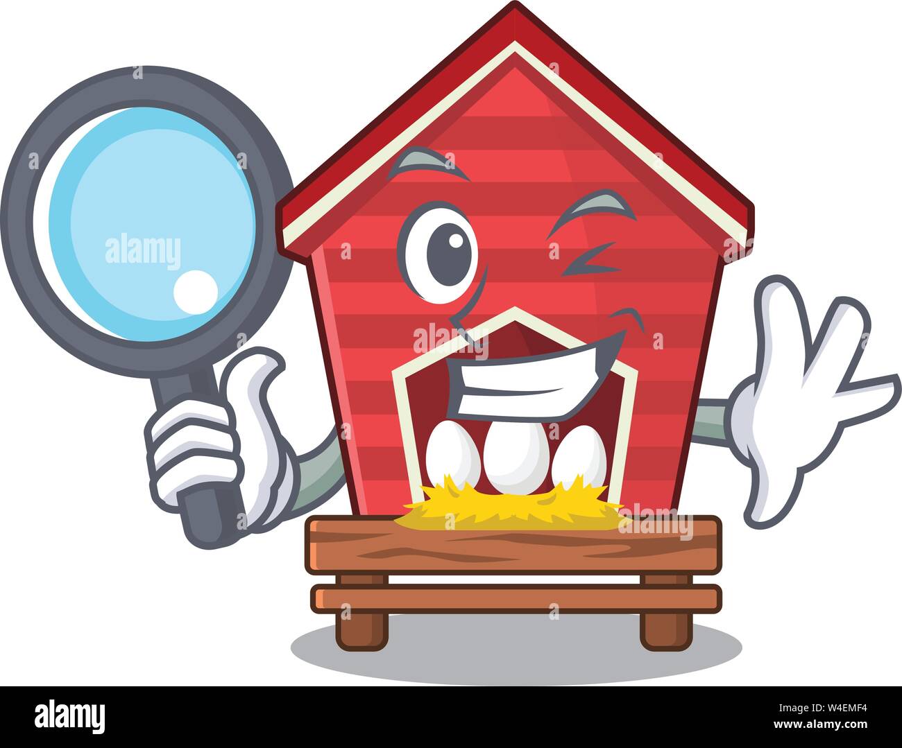 Detective chicken coop in the cartoon shape vector ilustration Stock ...