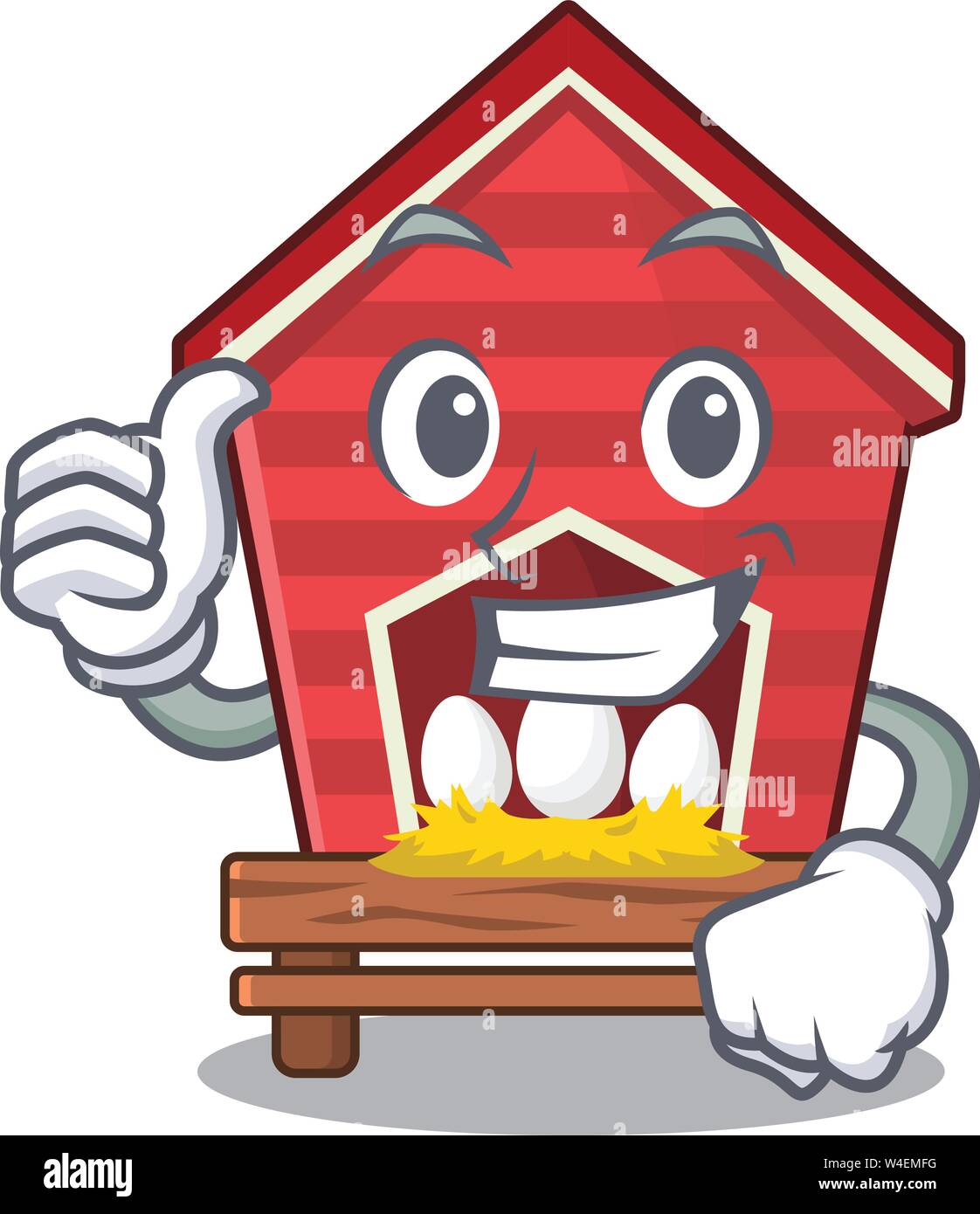 Thumbs up chicken coop in the cartoon shape vector ilustration Stock ...