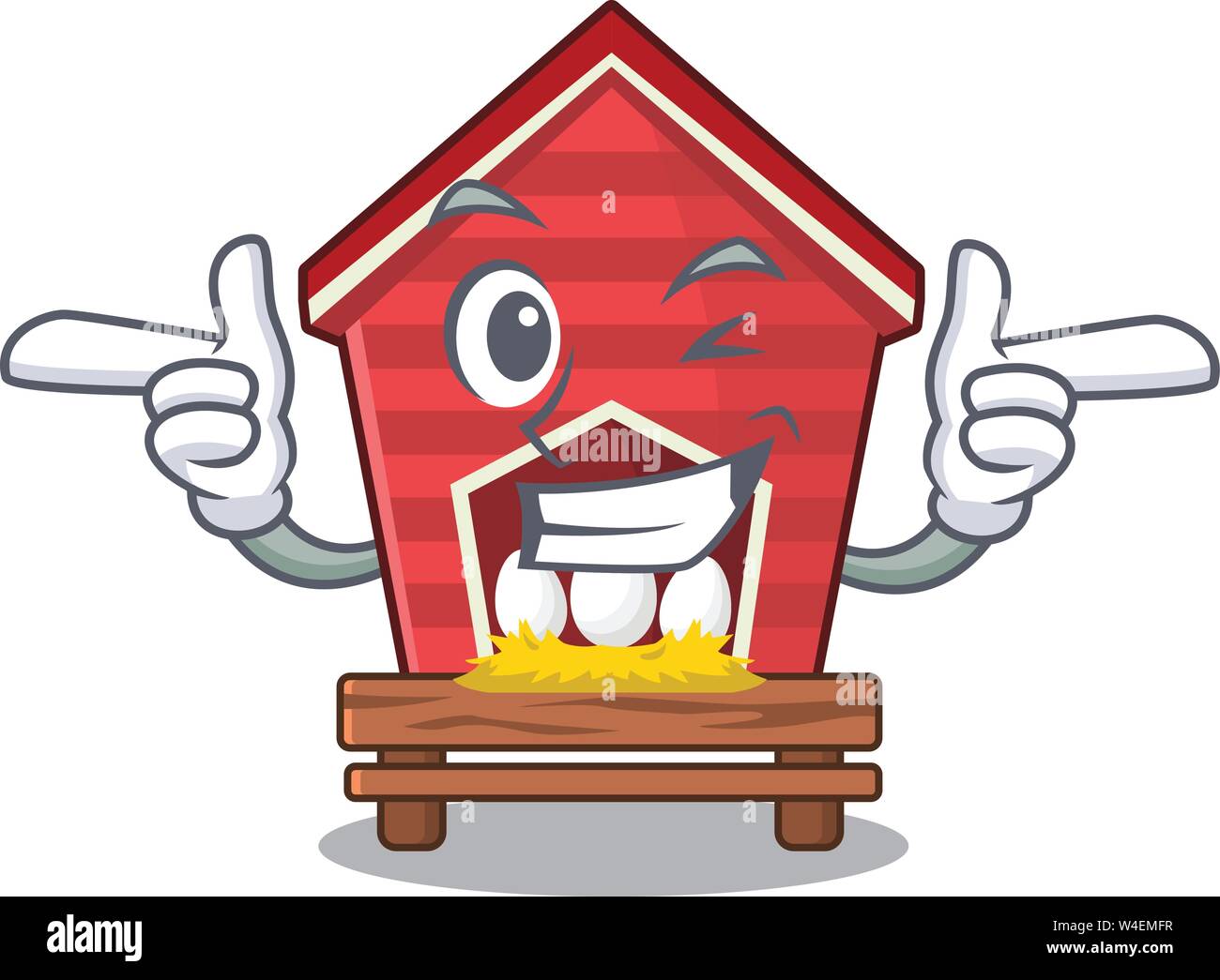 Wink chicken coop in the cartoon shape vector ilustration Stock Vector ...