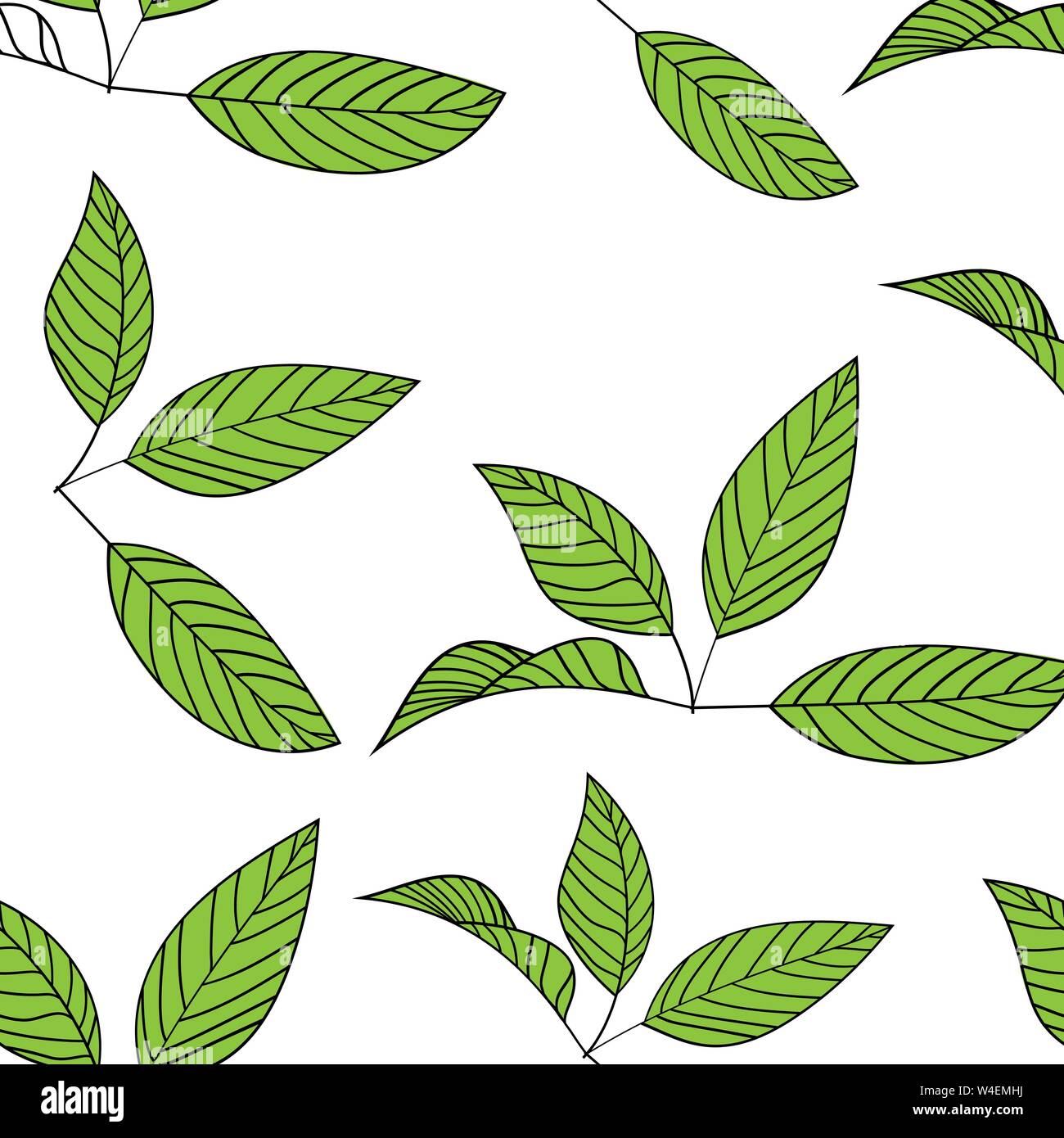 seamless background with green leaves Stock Vector Image & Art - Alamy