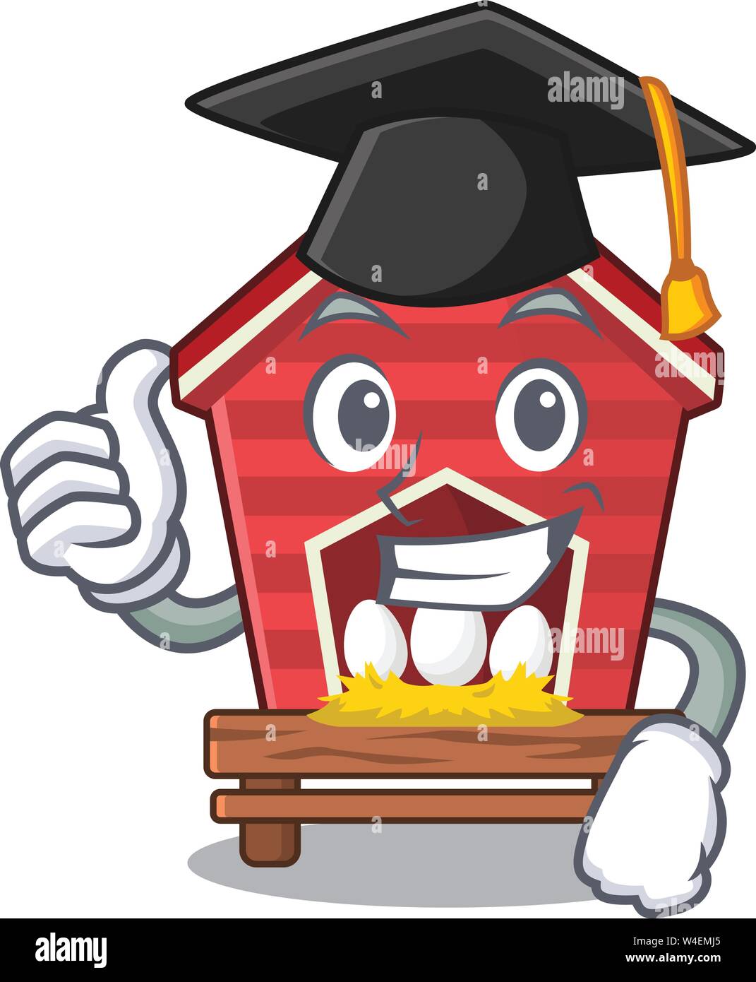 Graduation chicken coop in the cartoon shape vector ilustration Stock ...