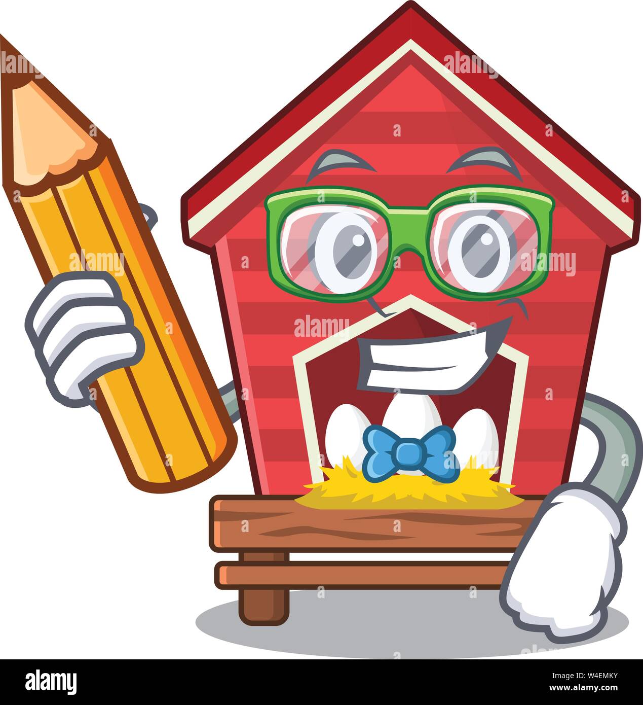 Student chicken coop in the cartoon shape vector ilustration Stock ...