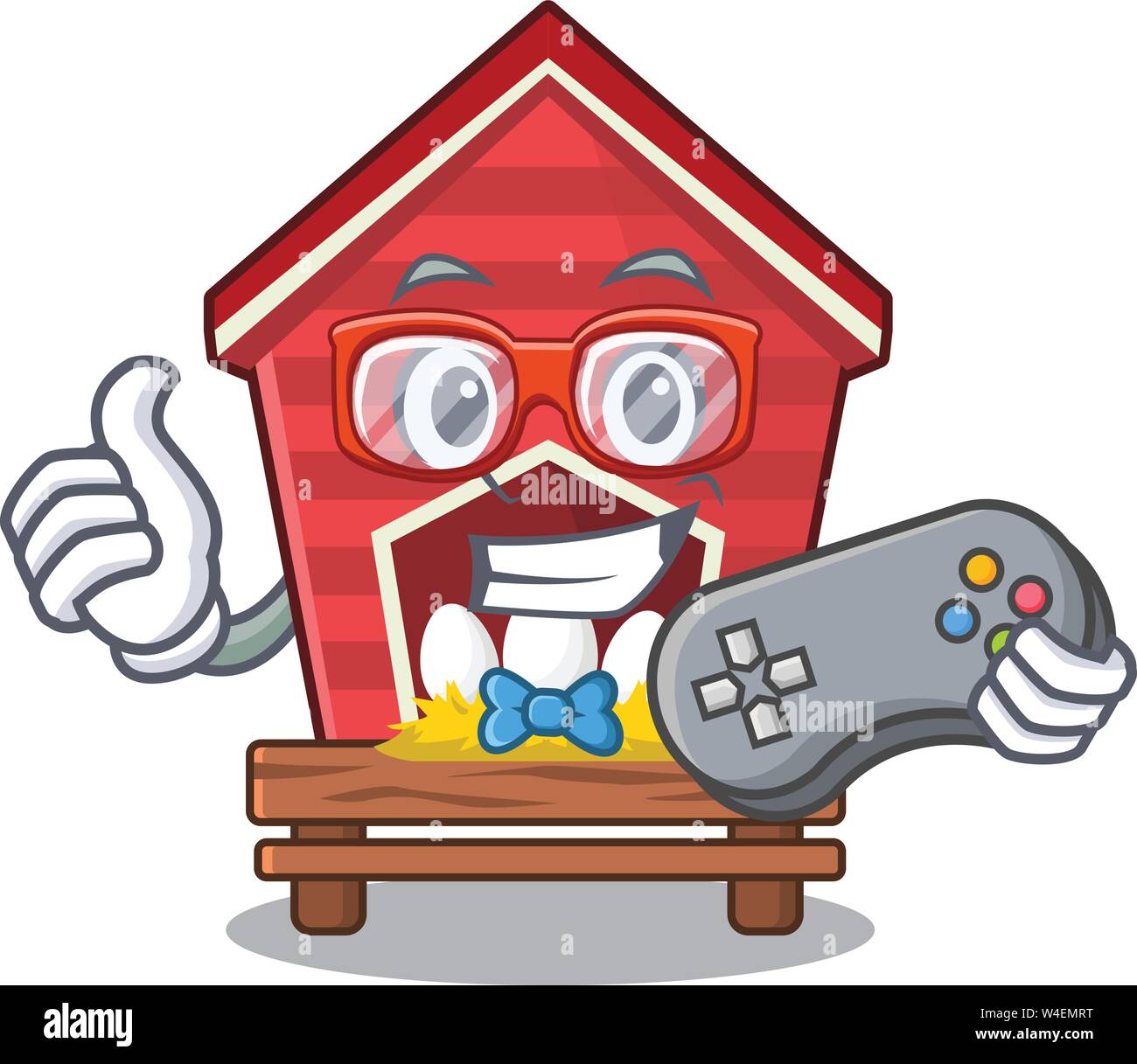 Gamer chicken coop in character house yards vector illustration Stock ...