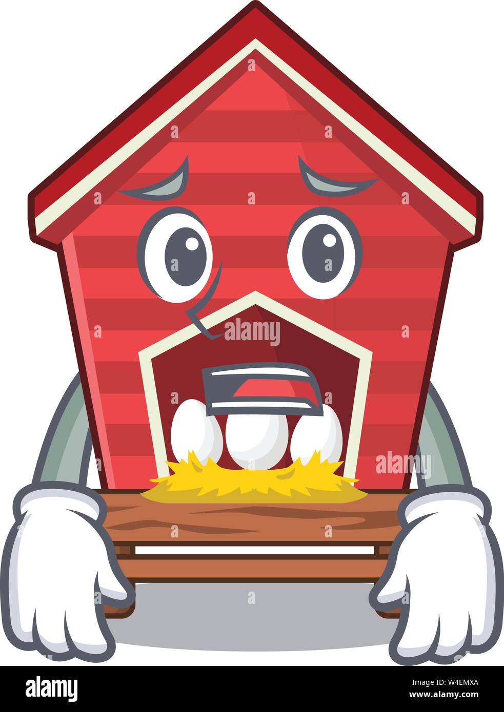 Afraid chicken coop in character house yards vector illustration Stock ...
