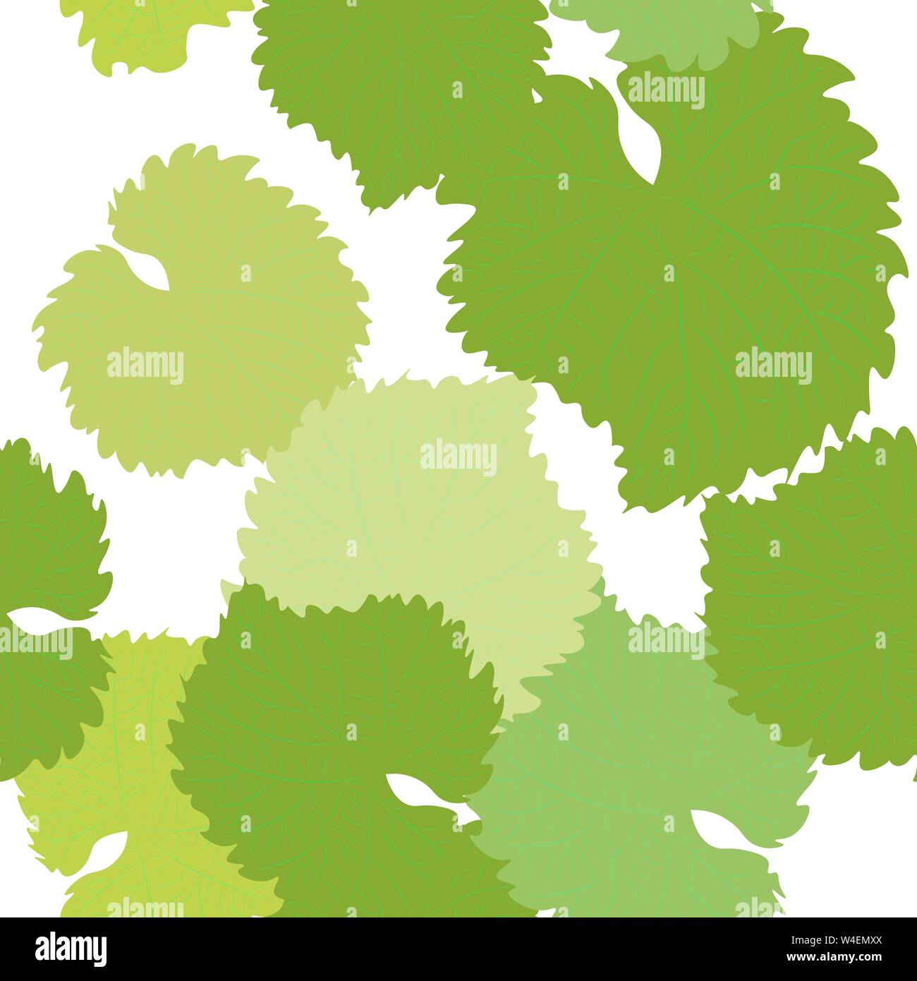 Vector seamless pattern with hand drawn wine grape leaves. Beautiful ...