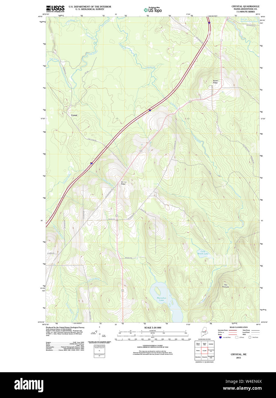 Maine USGS Historical Map Crystal 20110902 TM Restoration Stock Photo ...