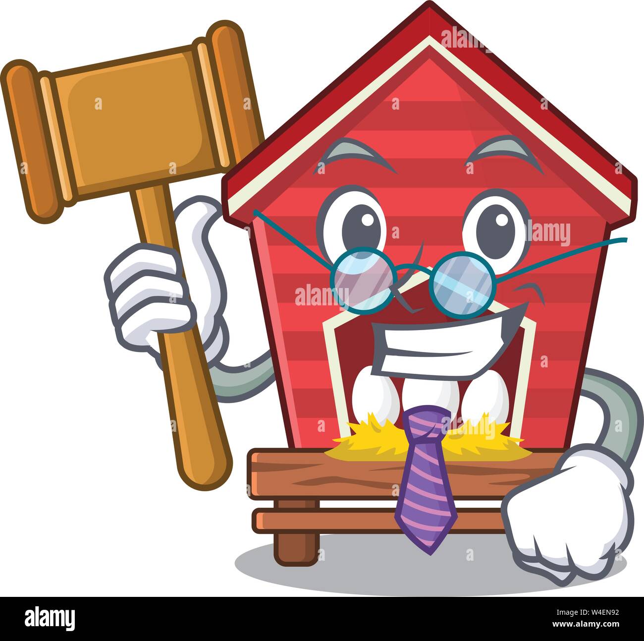 Judge toy chicken coop in cartoon table vector illustration Stock ...