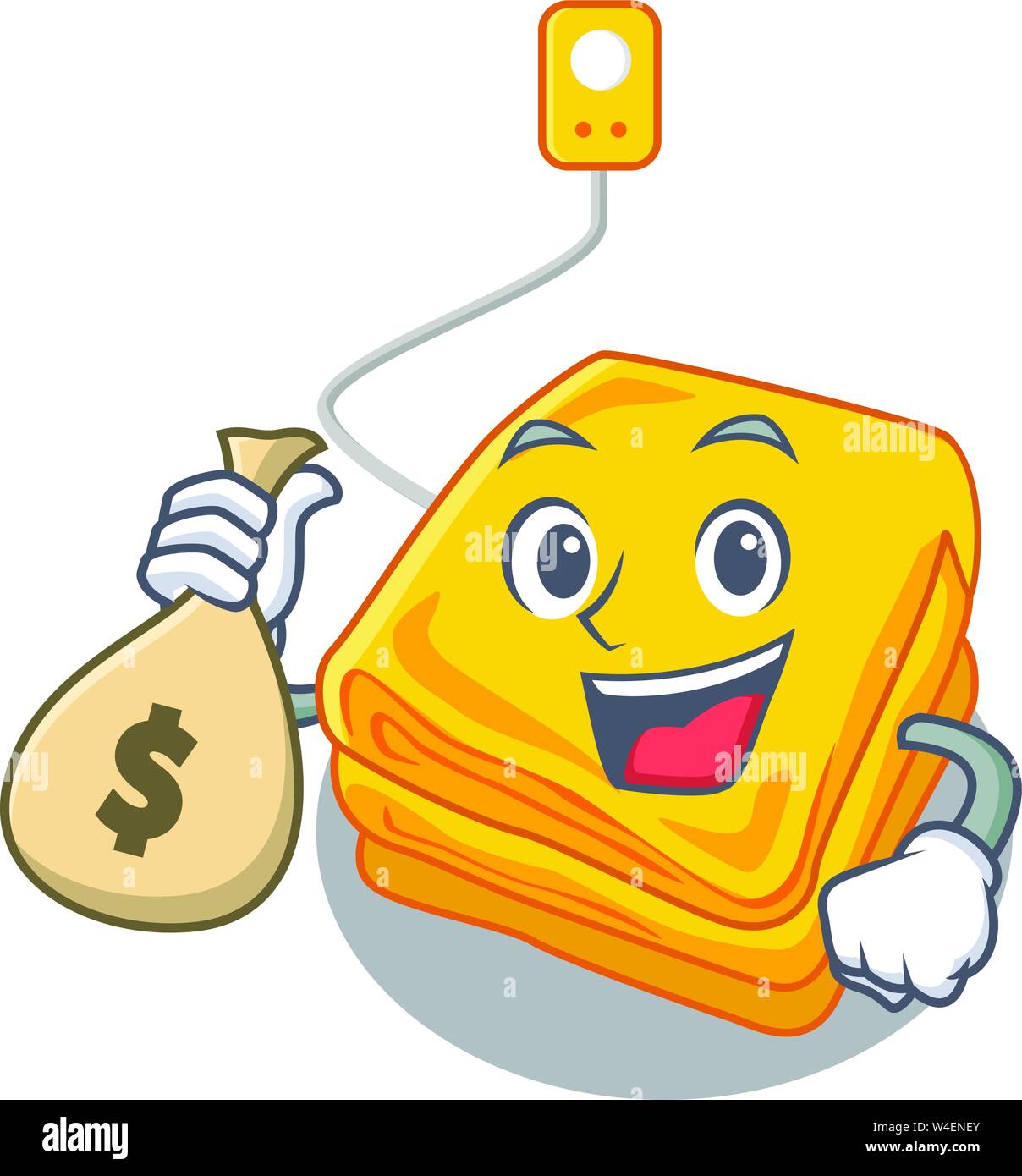 With money bag electric blanket in the character shape vector ...