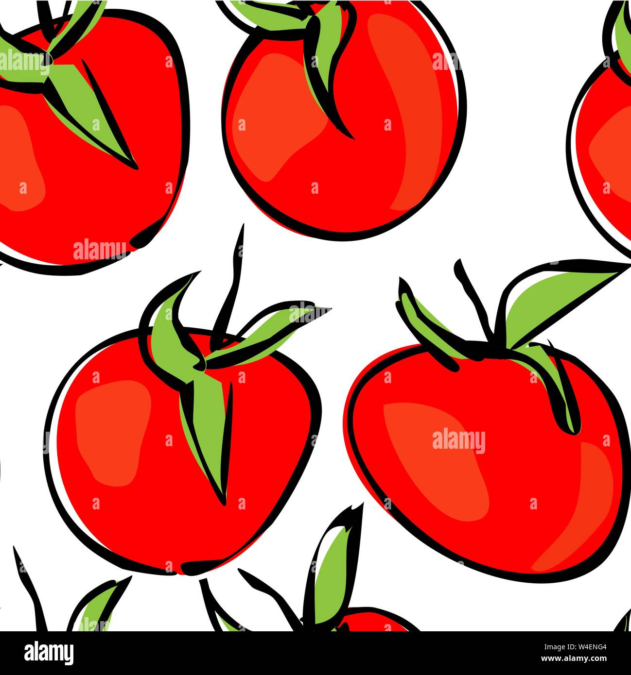 Tomatoes Seamless Of Various Tomatoes Vector Illustration Stock Vector Image And Art Alamy