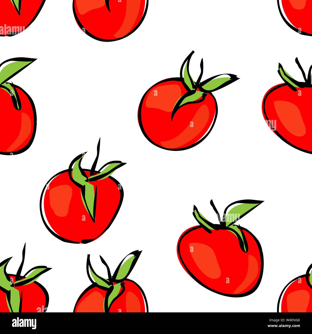Tomatoes. Seamless of various tomatoes - vector illustration Stock ...