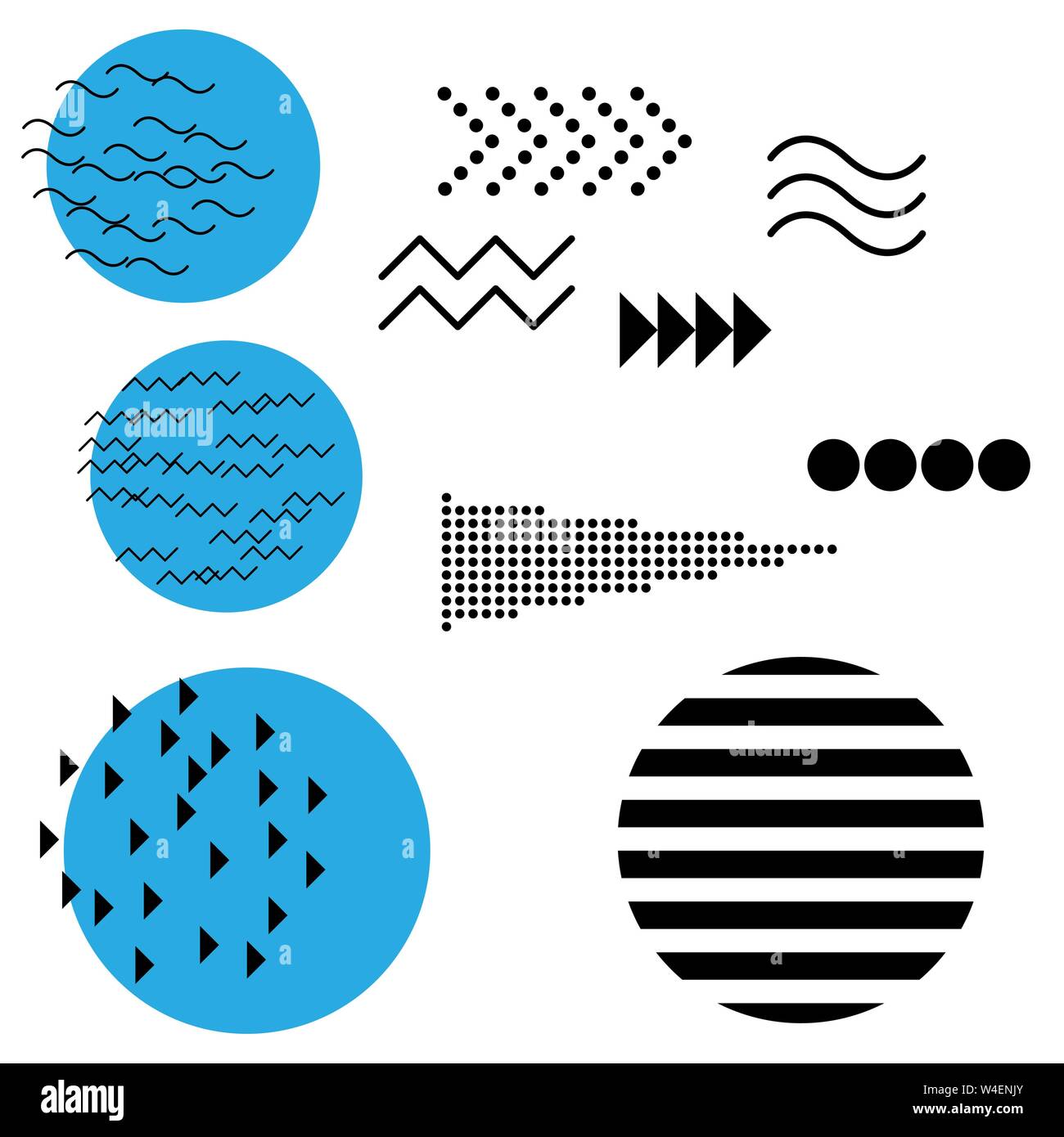 Memphis design elements. Retro funky graphic, 90s trends designs and ...