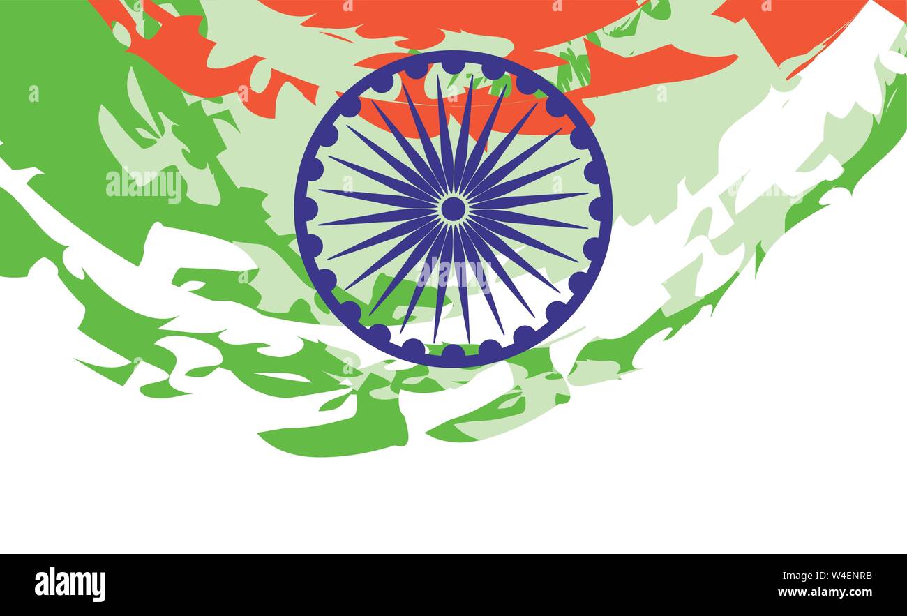 pattern of flag patriotic indian with ashoka chakra vector illustration ...