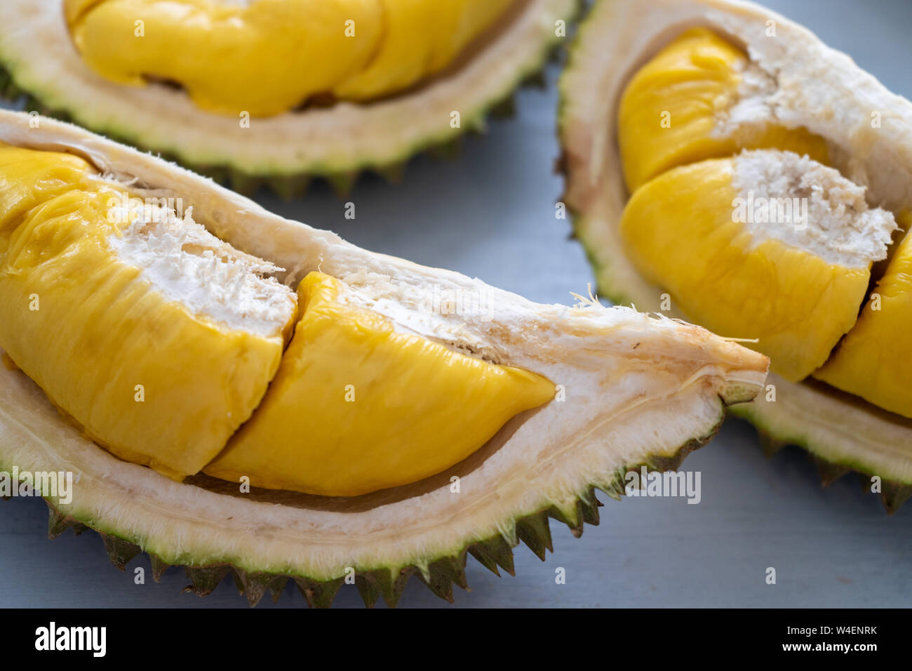 Malaysia famous fruits durian musang king, sweet golden creamy flesh ...