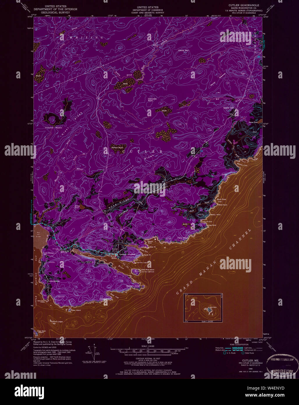 Maine USGS Historical Map Cutler 806626 1949 24000 Inversion ...